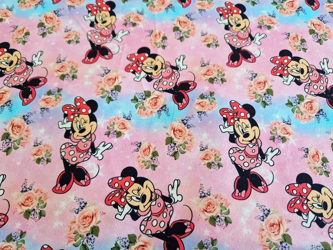 Summer Sweat French Terry Minnie Mouse Pink 50 Cm X 180 Cm Wide - Etsy