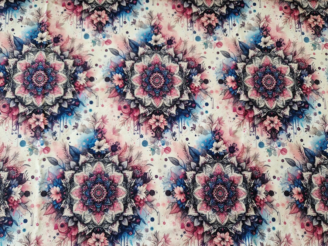 Sommersweat French Terry Mandala 50cm x 180cm breit - Etsy.de