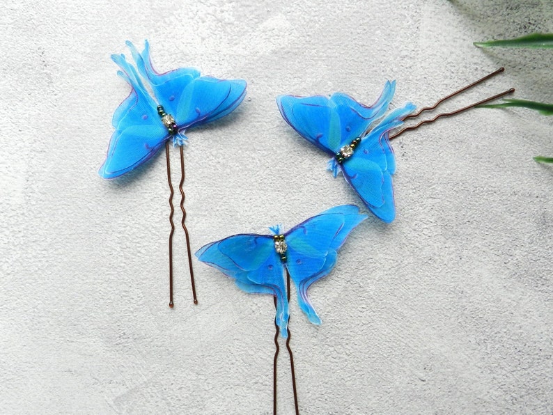 Silk Luna Moth Hair Clips Pins or Comb With 3d Double-layer | Etsy