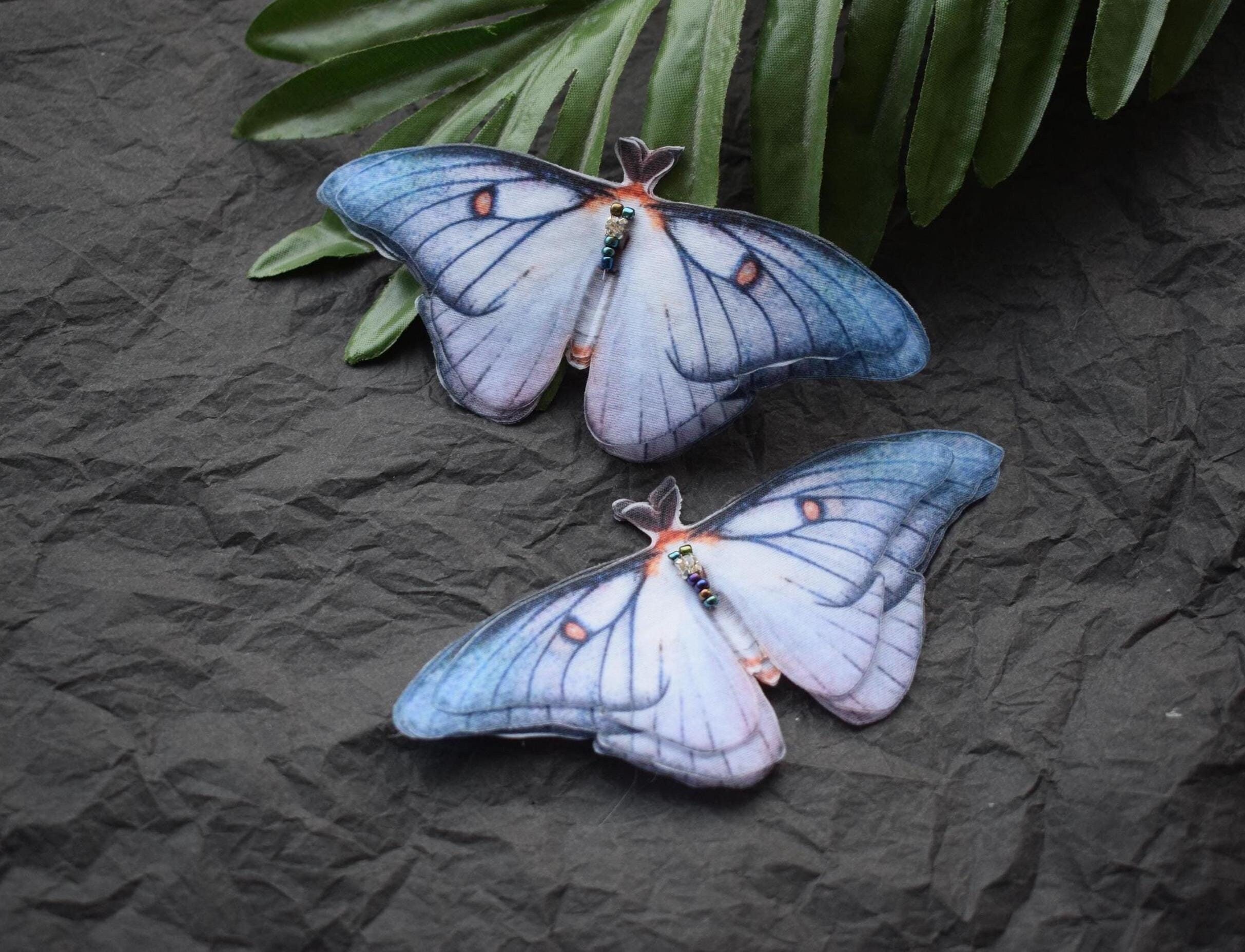 Ghostly Silk Moth Hair Clips, Pins or Brooch With 3d Wings Lightweight ...
