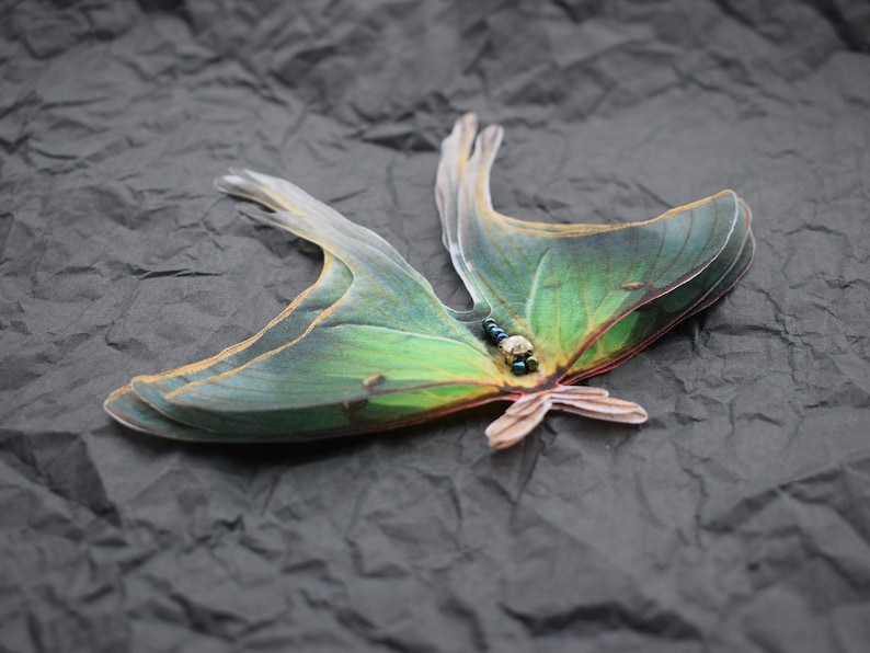 Silk Luna Moth Extra Large Lapel Pin Brooch 3d Three-layered - Etsy