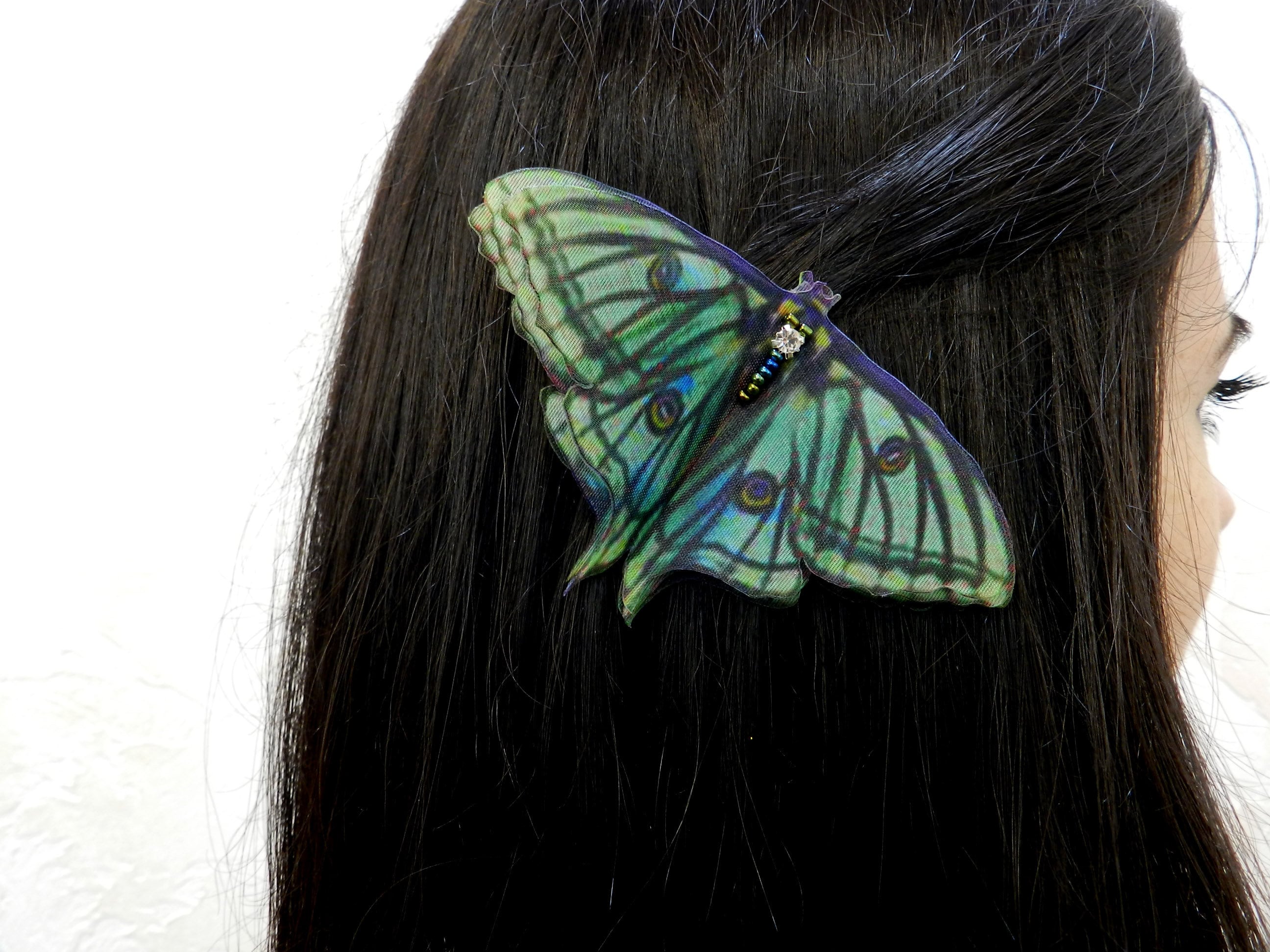 Silk Butterfly Lapel Pins Brooch or Hair Clips Accessories for Women ...