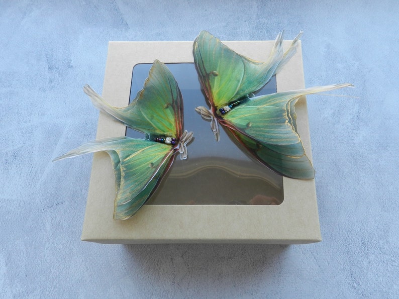 Silk Luna Moth Extra Large Lapel Pin Brooch 3d Three-layered | Etsy