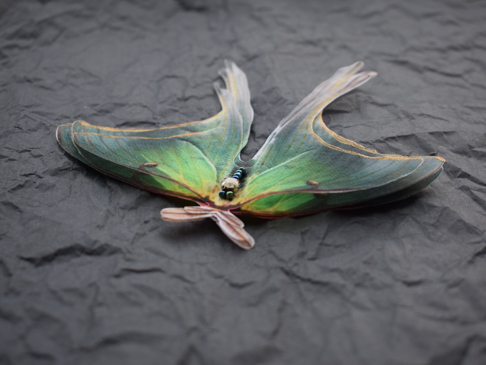 Silk Luna Moth Extra Large Lapel Pin Brooch 3d Three-layered Wings Faux ...