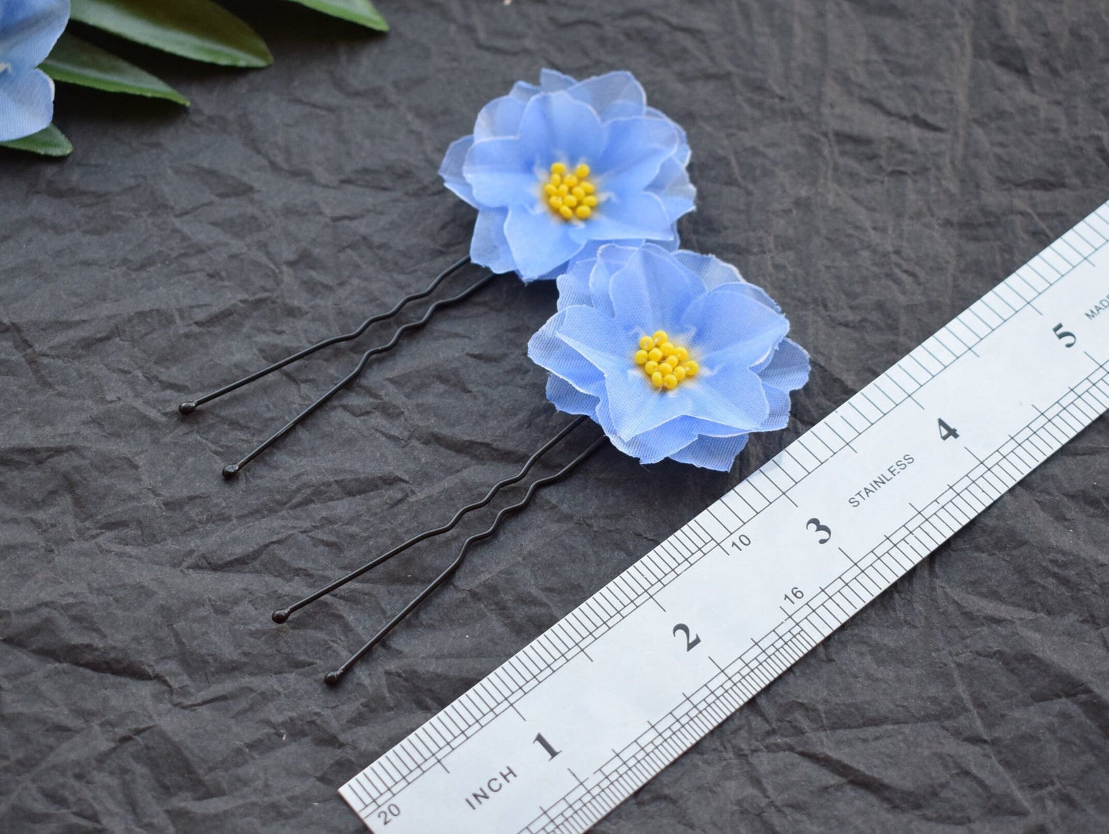 Gentle Forget Me Not Blue Silk Hair Pins - Spring Nature Inspired ...