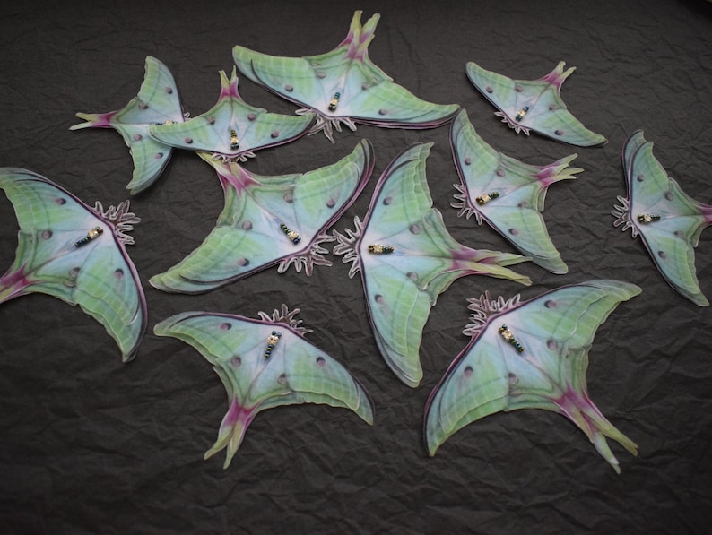Tender Silk Luna Moth Hair Clips With 3d Moving Wings Hair - Etsy