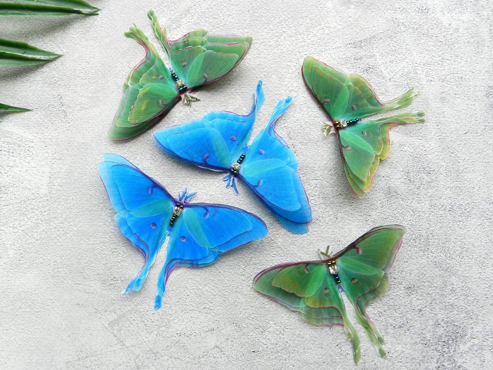 Silk Luna Moth Hair Clips With 3d Layered Wings Hair - Etsy