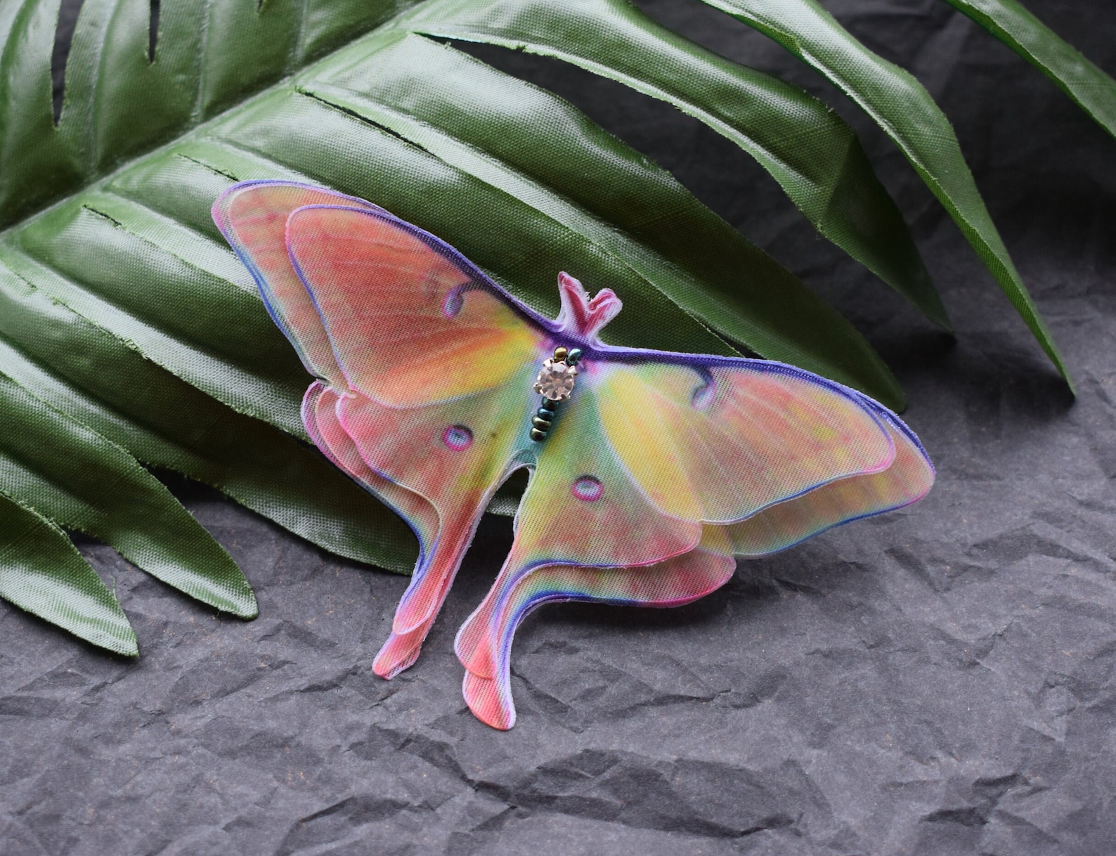Silk Luna Moth Hair Clips With 3d Double-layer Wings - Hair Accessories ...