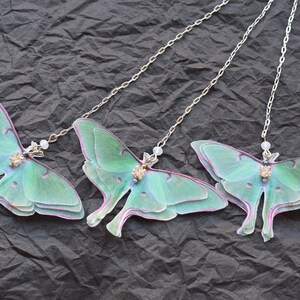 Luna Moth Ear Cuff No Piercing Butterflies Silk Long Ear Climber ...