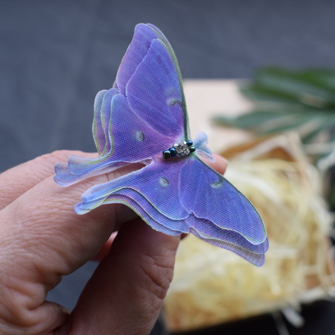 Purple Silk Luna Moth Butterfly Unique Ring Adjustable Size - Etsy