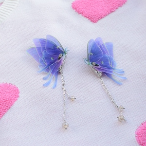 Silk Moth Butterfly Collar Clip Pins With Chains - Collar Brooch ...