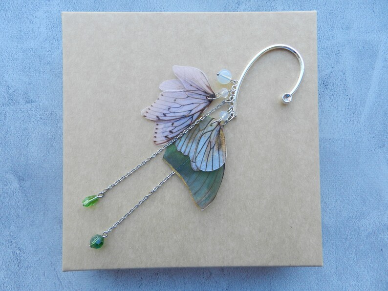 Silk Luna Moth Wings Ear Cuff No Piercing With Hair Clip Set - Etsy
