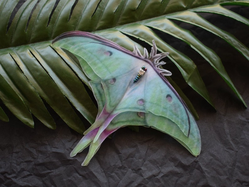 Tender Silk Luna Moth Hair Clips With 3d Moving Wings - Hair ...