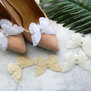 Silk Butterfly Shoe Clips Wedding Bridal Shoe Clips Bows Shoe Clips ...