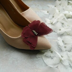 Silk Butterfly Shoe Clips Wedding Bridal Shoe Clips Bows Shoe Clips ...