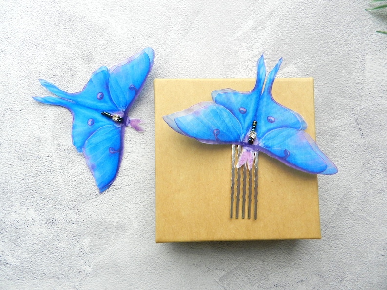 Silk Luna Moth Hair Clips Pins or Comb With 3d Double-layer | Etsy