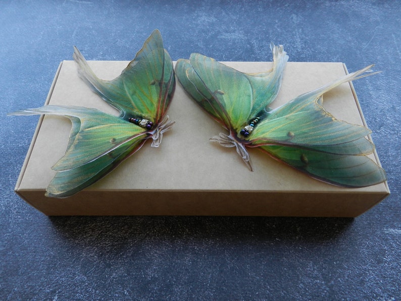 Silk Luna Moth Extra Large Lapel Pin Brooch 3d Three-layered - Etsy UK