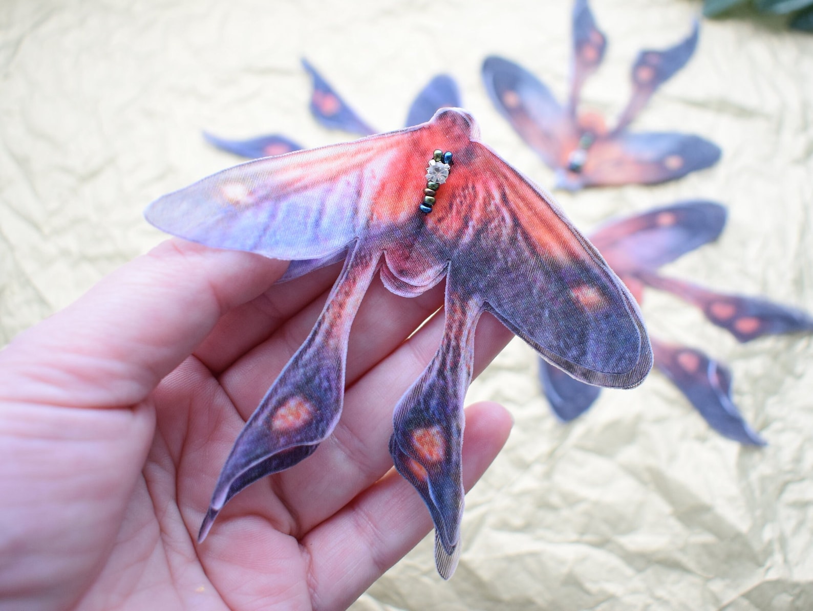 Silk Semioptila Moth Hair Clips With 3d Layeedr Wings Hair - Etsy