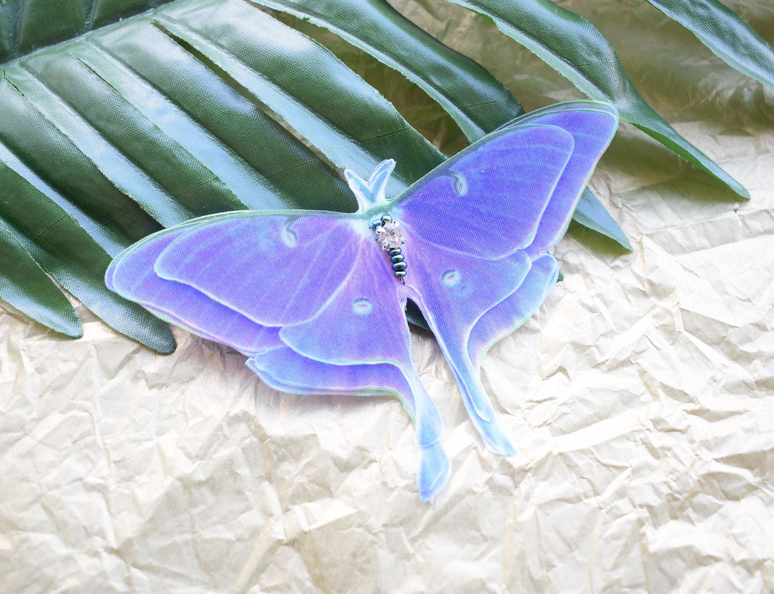 Silk Purple Luna Moth Hair Clips With 3d Wings Hair Jewelry for Women ...