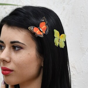 Silk Butterflies Hair Clips With Double-layer Wings Hair Accessories ...