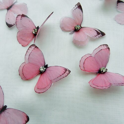 Red Silk Butterfly Applique Craft Supplies for Wedding Spring - Etsy