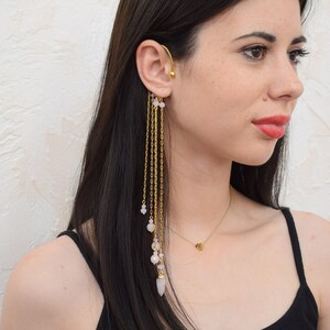 Celestial Blue Ear Cuff No Piercing Long Ear Climber - Etsy