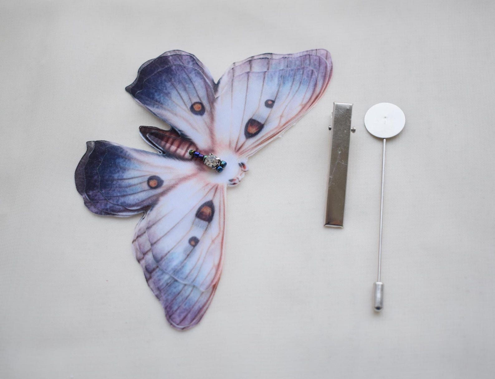 Ghostly Silk Moth Hair Clips or Lapel Pins With 3d Wings - Etsy