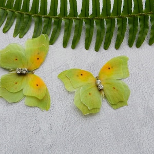 Silk Butterflies Hair Clips With Double-layer Wings Hair Accessories ...