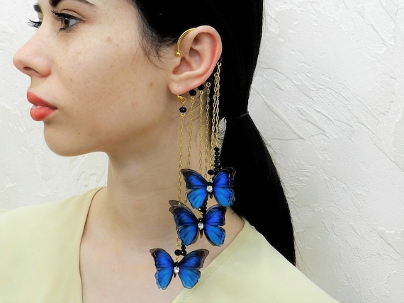 Butterfly climber earrings store