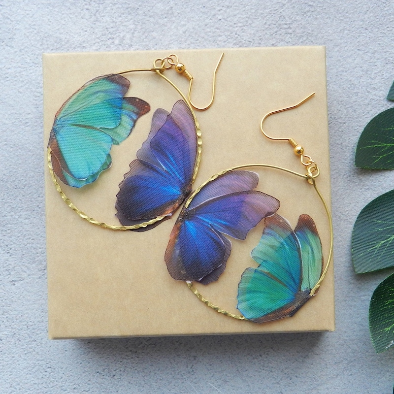 Butterfly Hoops Earrings - Etsy