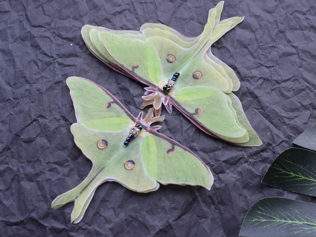 Silk Luna Moth Hair Clips or Pins Moving Wings Jewelry - Hair ...