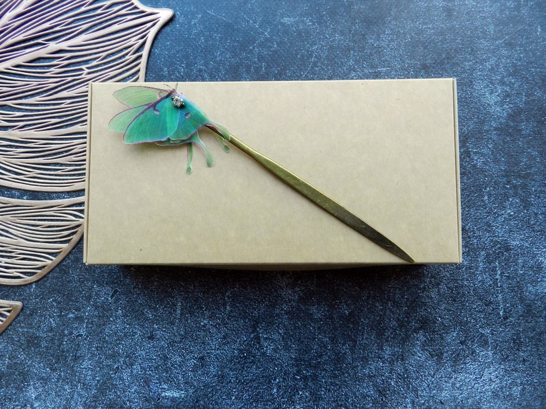 Hair Stick Blue Silk Butterfly Single Prong Chinese Hair Pin ...