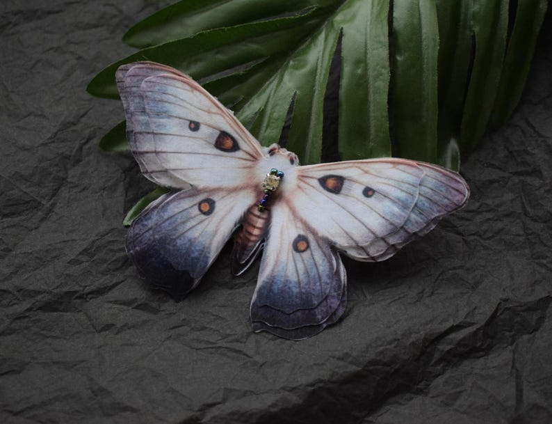 Ghostly Silk Moth Hair Clips or Lapel Pins With 3d Wings - Etsy