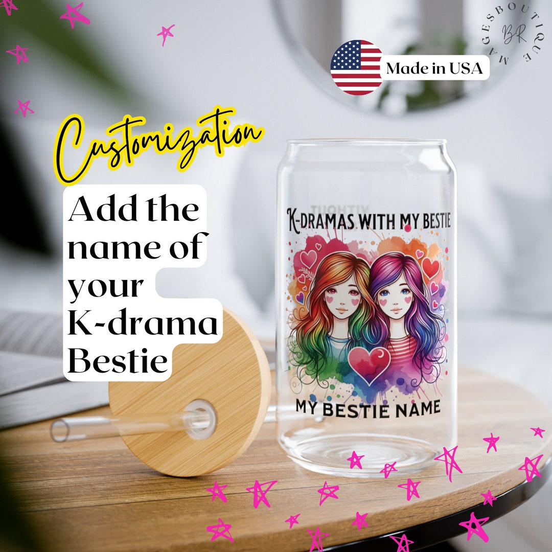 Kdramas With My Bestie Kdrama Sipper Glass a Perfect Gift for Kdrama ...