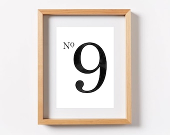 Number 9 Wall Art - Etsy
