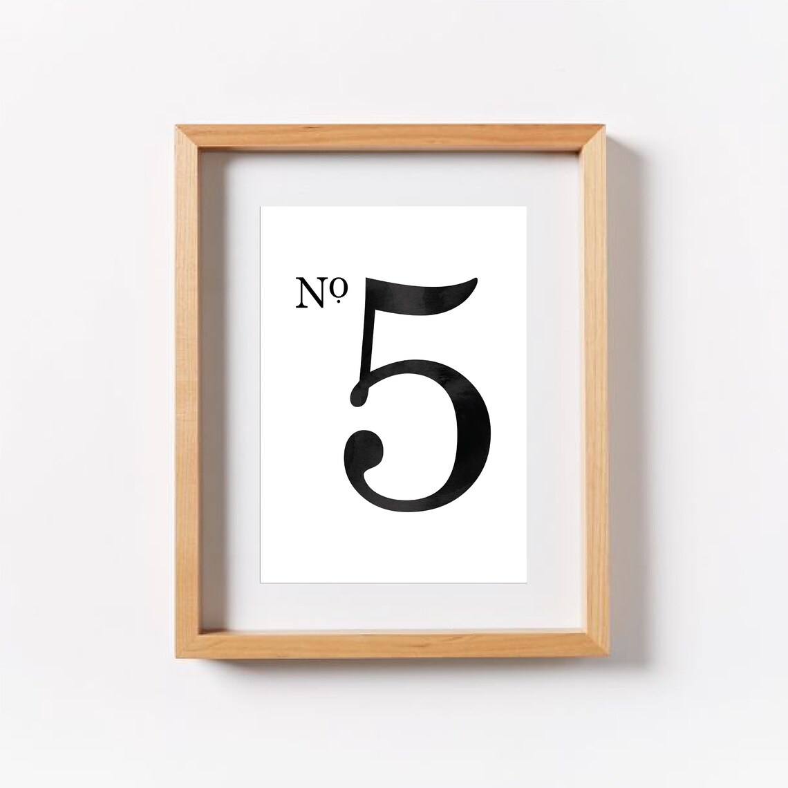 Number 5 Sign Number Prints PRINTABLE Art Black and White | Etsy