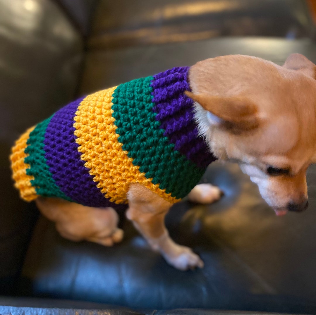 Fun Mardi Gras Dog Sweater Available in Four Sizes - Etsy