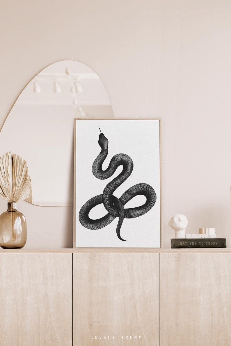 Printable Wall Art Living Room Snake Wall Art Print Boho Art | Etsy