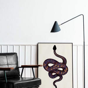 Printable Wall Art, Living Room Wall Art Print, Snake Art Print, Galaxy ...