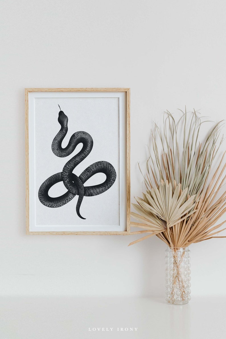 Printable Wall Art Living Room Snake Wall Art Print Boho Art | Etsy