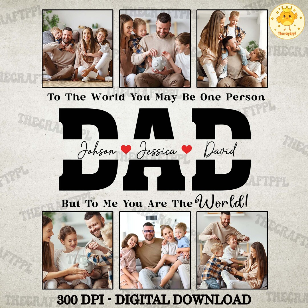Canva Editable Dad Pictures Template, Happy Fathers Day Png, Gift for ...