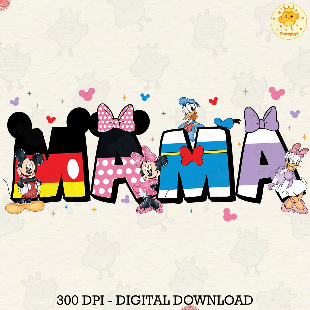 Mama Mouses Cartoon Movie PNG, Custom Mama Princess Mom Png, Family ...