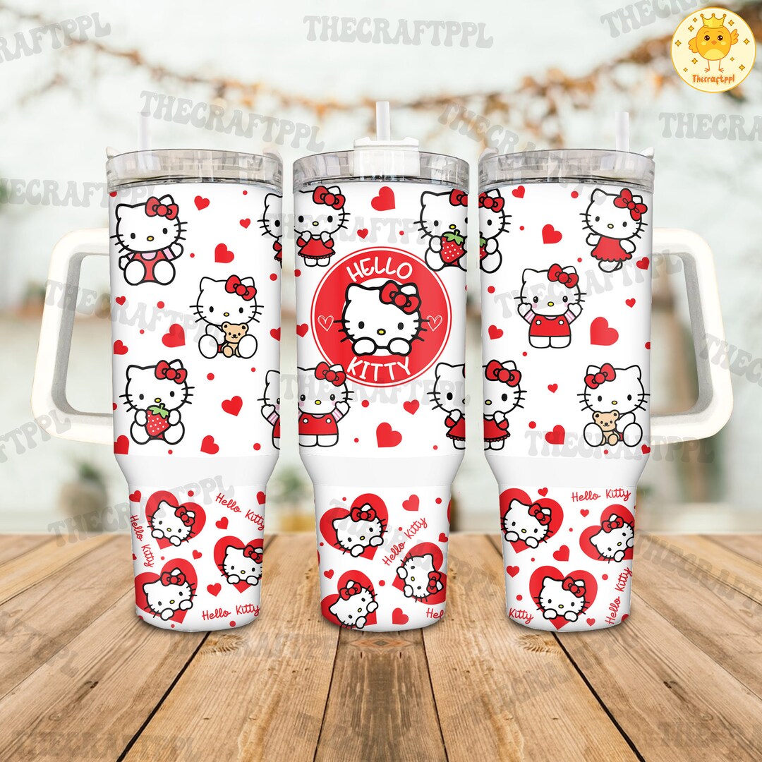 Pink Cat 40oz Tumbler, Floral Cat Tumbler Png, Cartoon Movies Png ...
