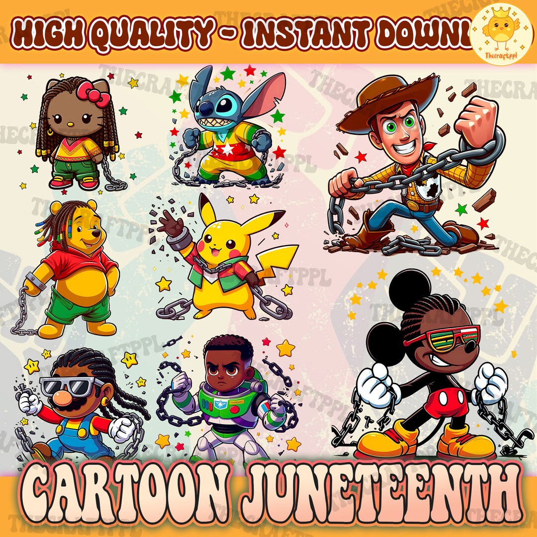 8 Cartoon Juneteenth Png Bundle, Juneteenth Month Png, Juneteenth 1865 ...