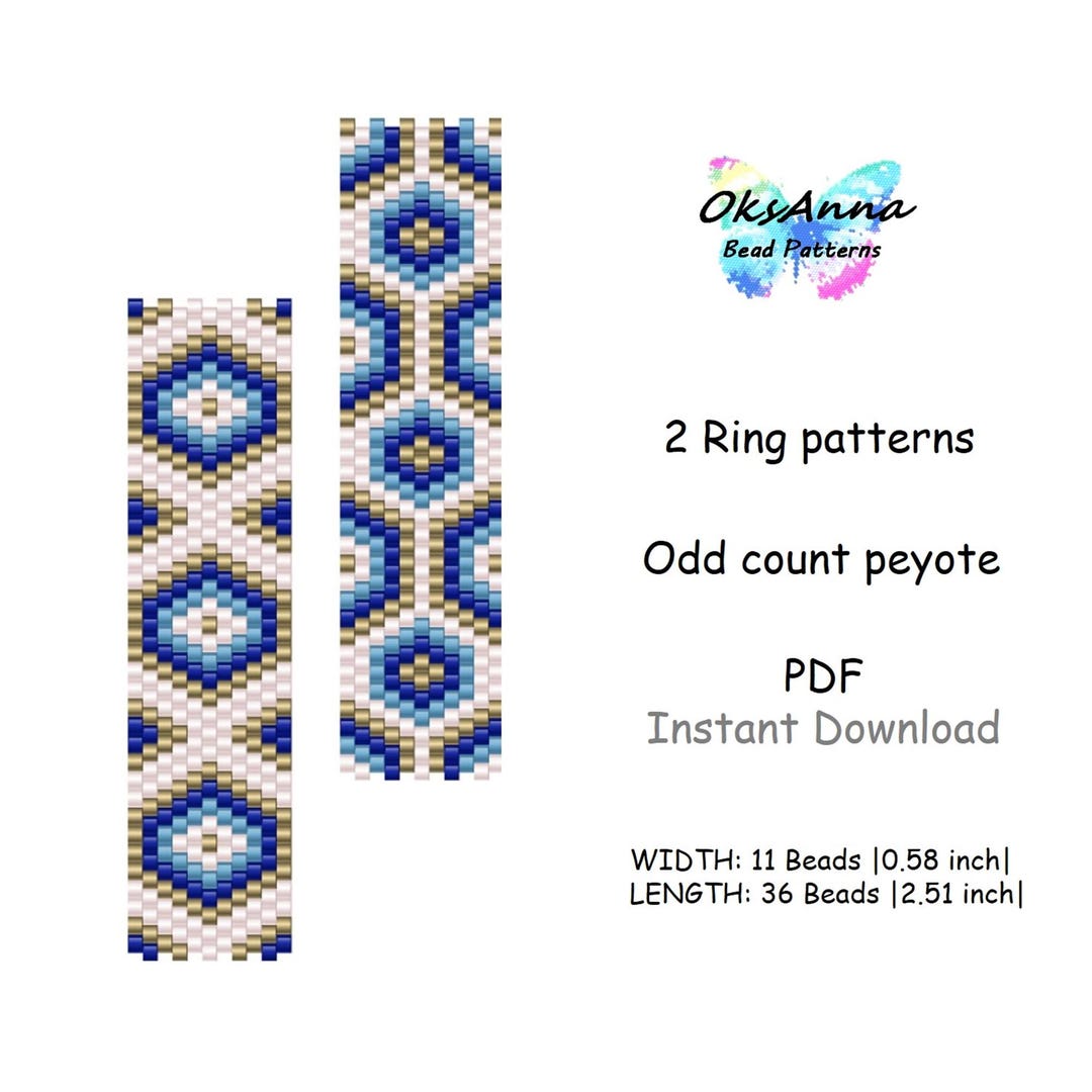 Odd Count Peyote Ring Pattern Peyote Stitch Ring Design Beaded Ring ...