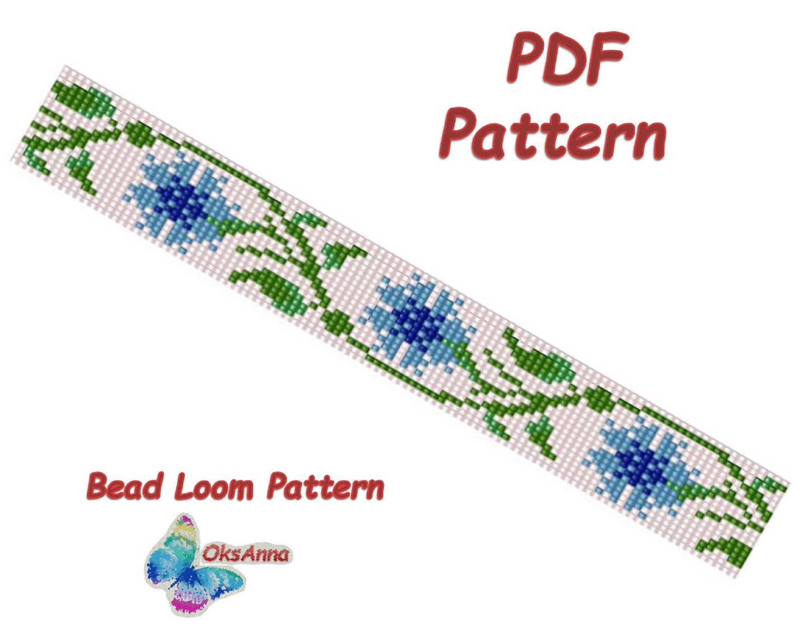 Loom Pattern Beaded Pattern Flower Pattern Bracelet Pattern - Etsy