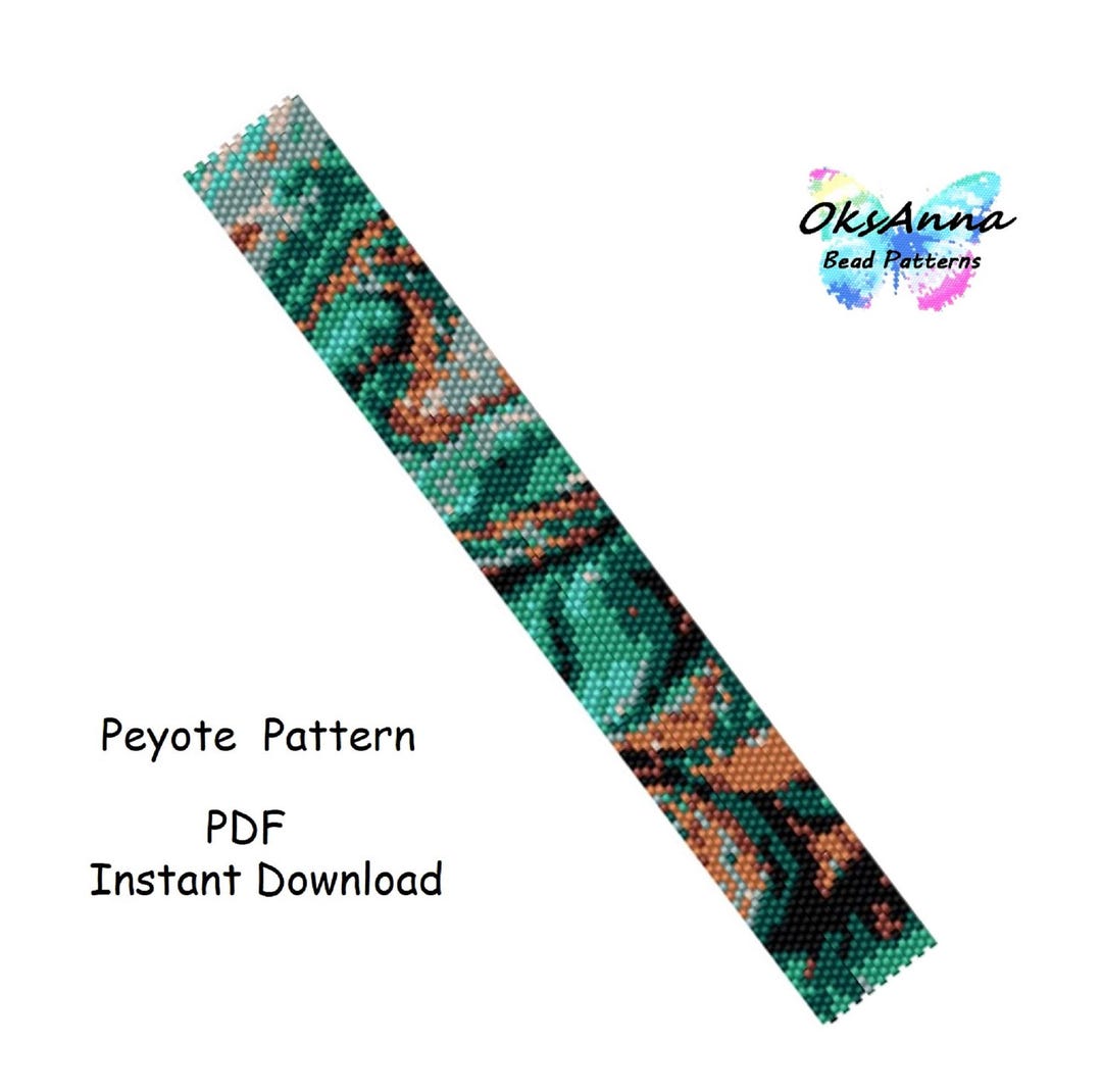 Peyote Stitch Bracelet Pattern Beadweaving Pattern Miyuki Bracelet Diy ...