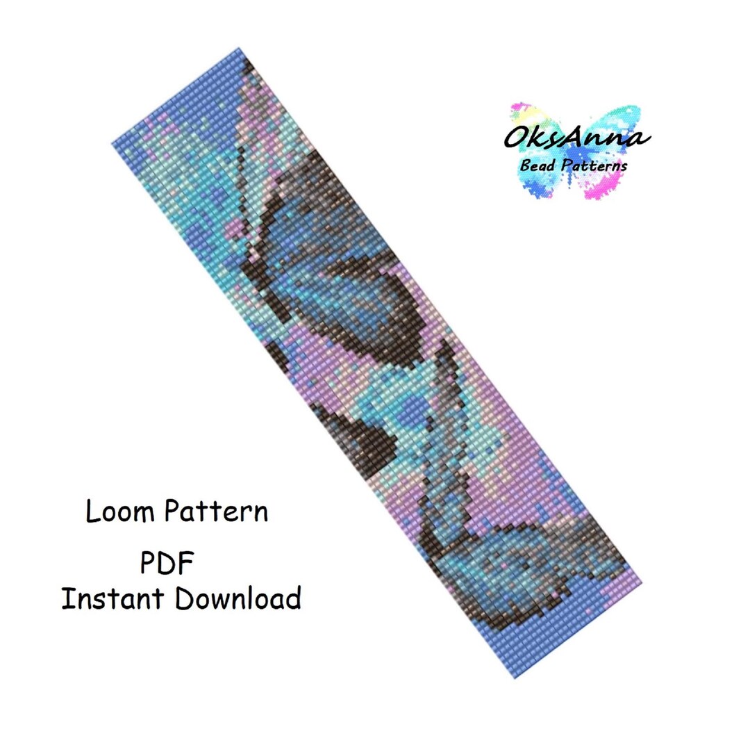 Beading Batterfly Bracelet Pattern Beading Tutorial Loom Pattern Miyuki Beaded Batterfly Design ...