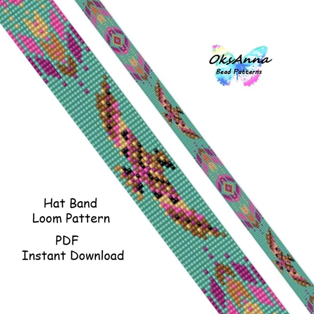 Colorful Thunderbird Hatband Design Loom Seed Bead Pattern PDF - Etsy