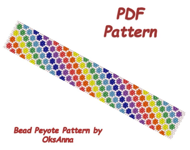 Seed Bead Bracelet Pattern Peyote PDF Pattern Rainbow Peyote | Etsy